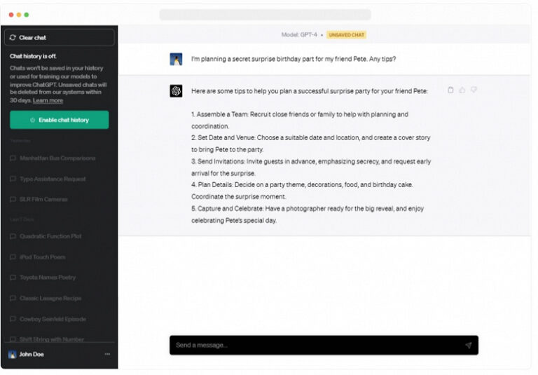 Top secret - you can now talk to ChatGPT without saving the chat