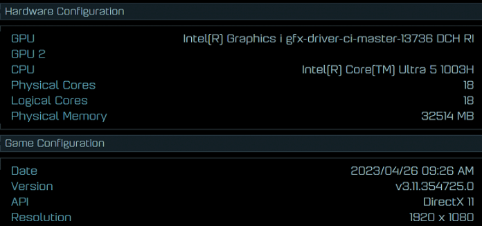 Intel Core Ultra 5 processor lit up - 18-thread and with a 128-core GPU