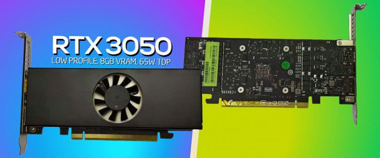 Single-slot low-profile GeForce RTX 3050 without additional power.