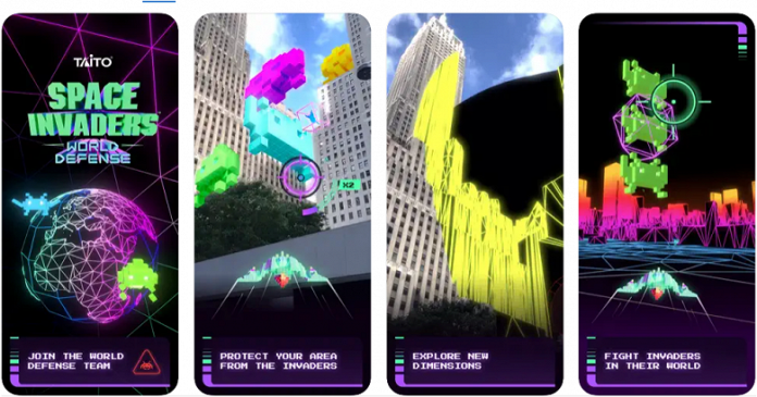 Iconic Space Invaders in the real world: go outside and protect the Earth