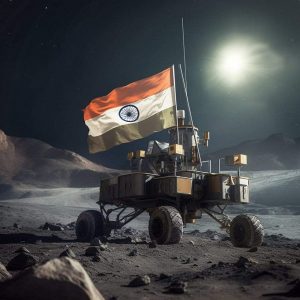 Indian lunar rover went for a walk on the moon and sent the first picture