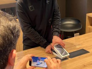 The first iPhone 15 Pro Max was brought and unpacked