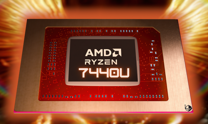 First test of AMD processor with large and small cores.