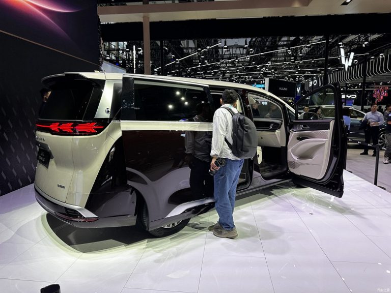 The four-seater minivan Denza D9 Premier Founding Edition was shown in ...